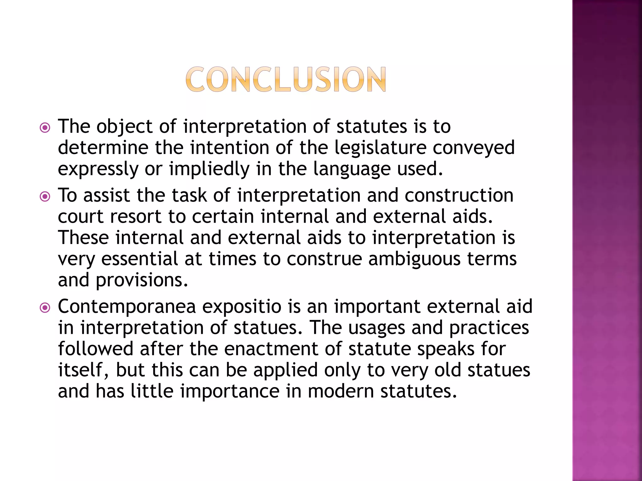 CONTEMPORNEA EXPOSITIO EXTERNAL AID TO INTERPRETATION | PPTX