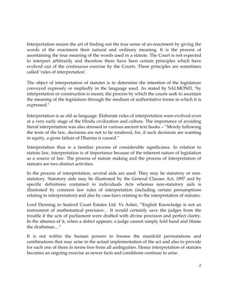 Interpretation of statutes | PDF