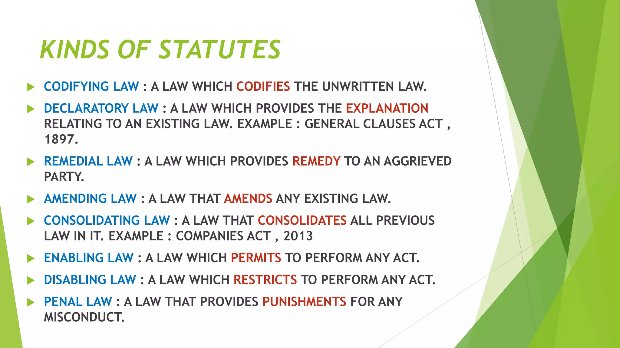 INTERPRETATION OF STATUTES - MEANING,NEED,OBJECT,KINDS AND RULES | PPTX