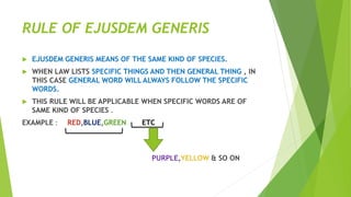 INTERPRETATION OF STATUTES - MEANING,NEED,OBJECT,KINDS AND RULES | PPTX