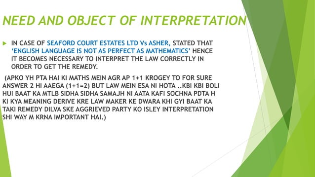 INTERPRETATION OF STATUTES - MEANING,NEED,OBJECT,KINDS AND RULES | PPTX ...