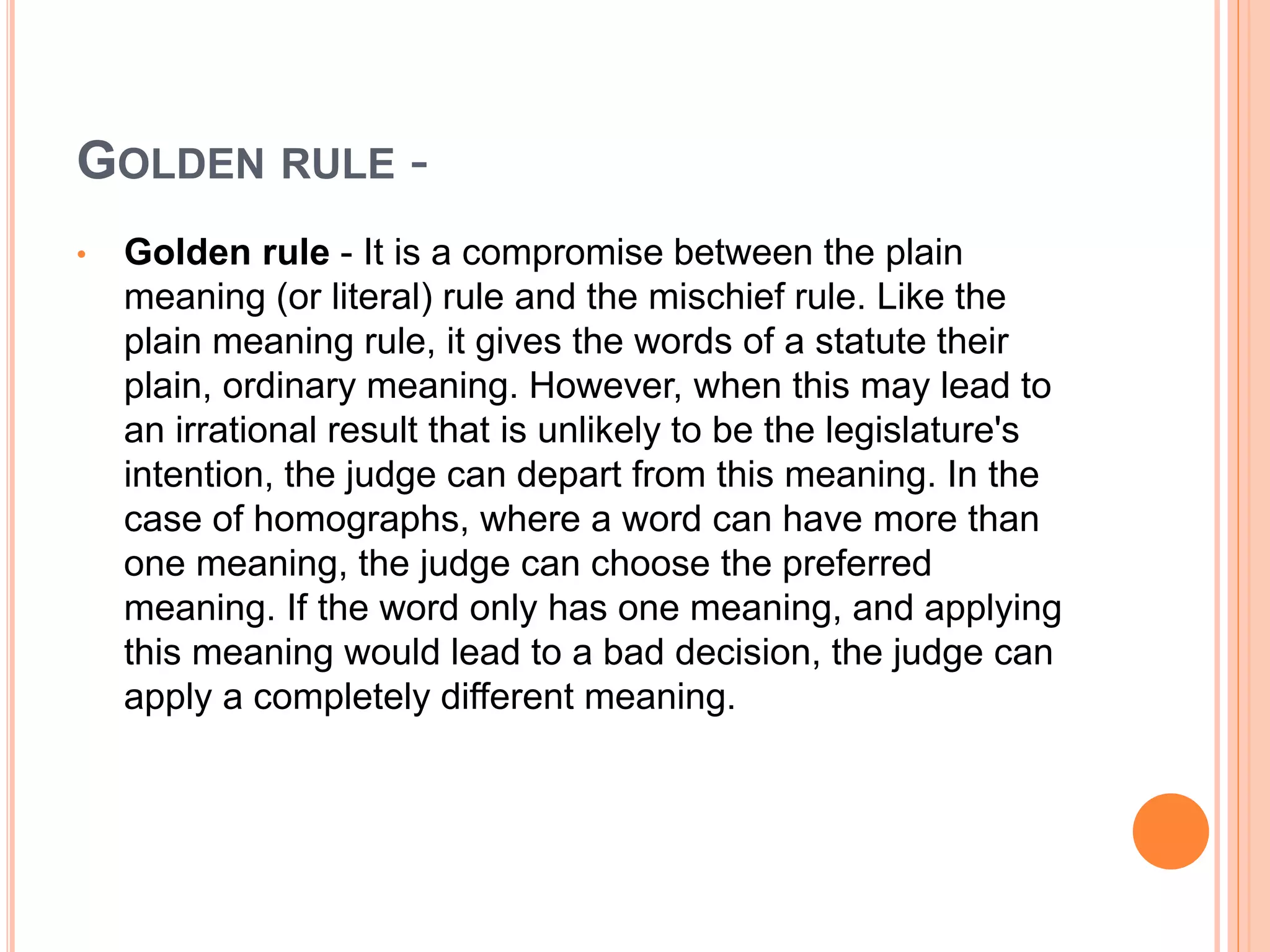 Rules of statutory Interpretation | PPTX