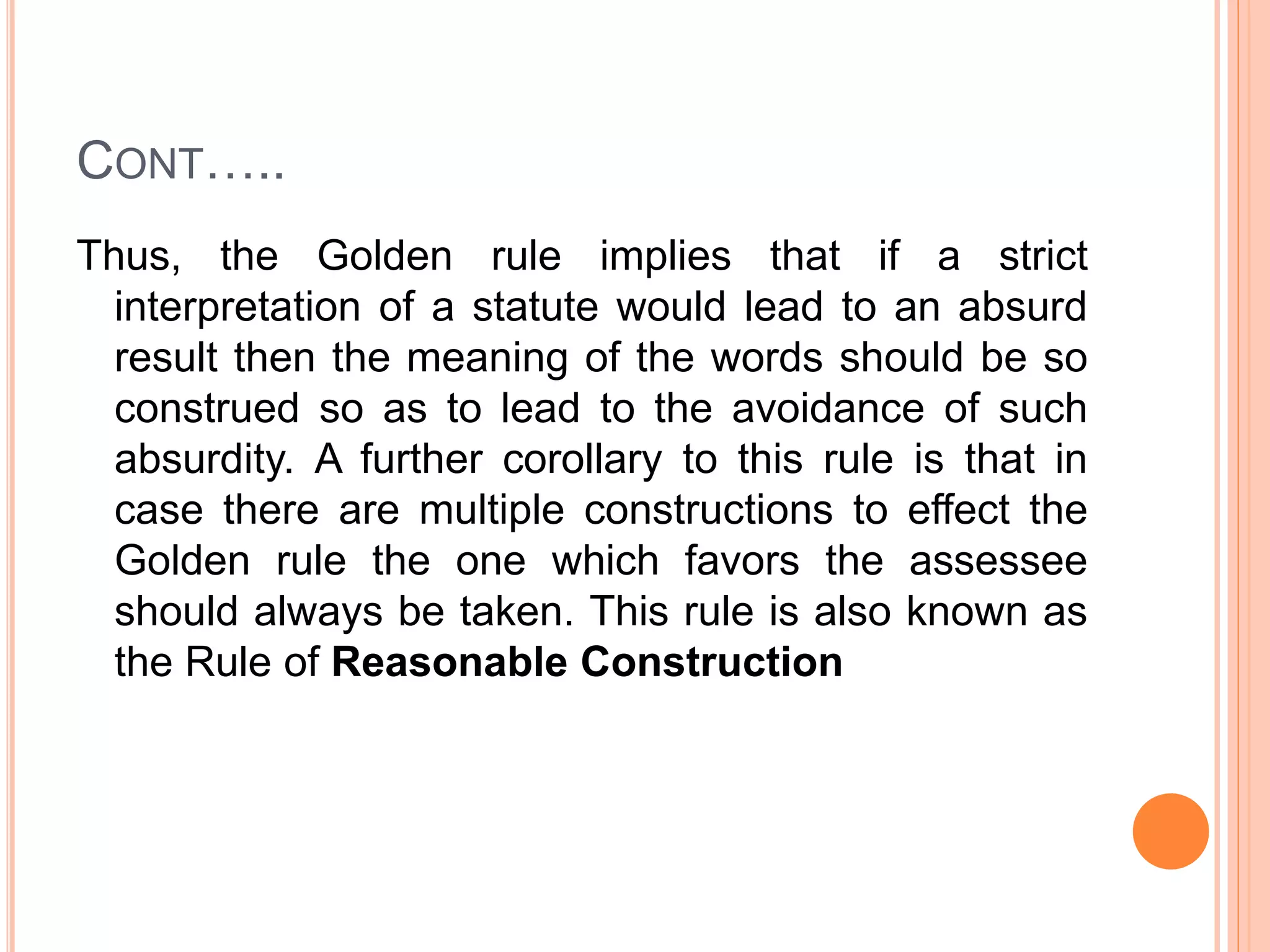 Rules of statutory Interpretation | PPTX