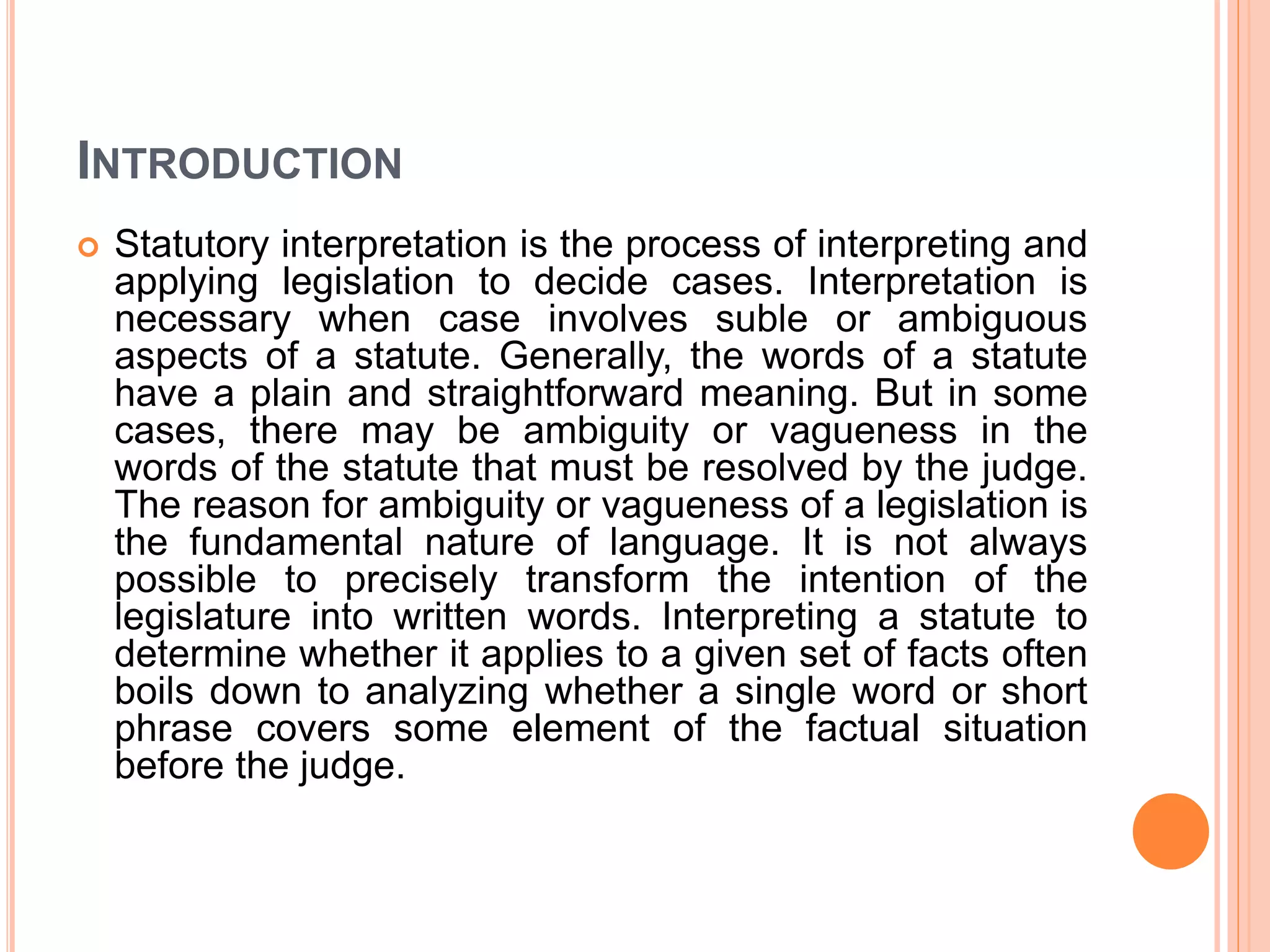 Rules of statutory Interpretation | PPTX