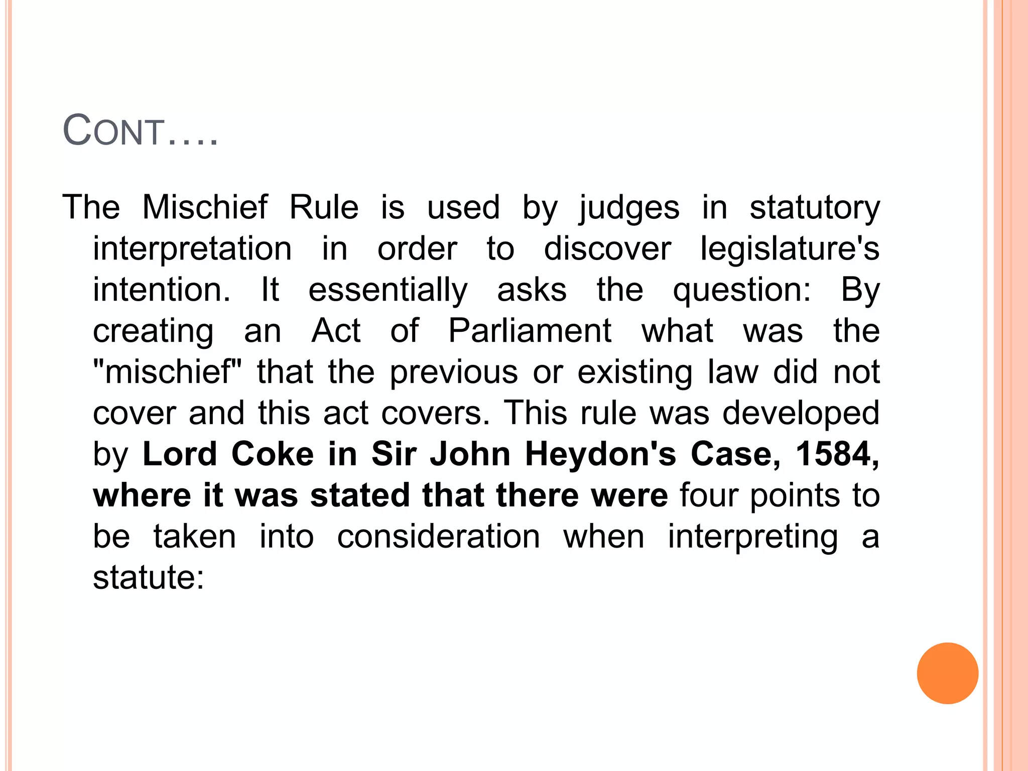 Rules of statutory Interpretation | PPTX