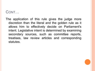 Rules of statutory Interpretation | PPTX