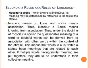 Rules of statutory Interpretation | PPTX