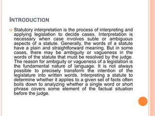 Rules of statutory Interpretation | PPTX