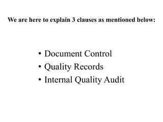Interpretation of various clauses in iso | PPT