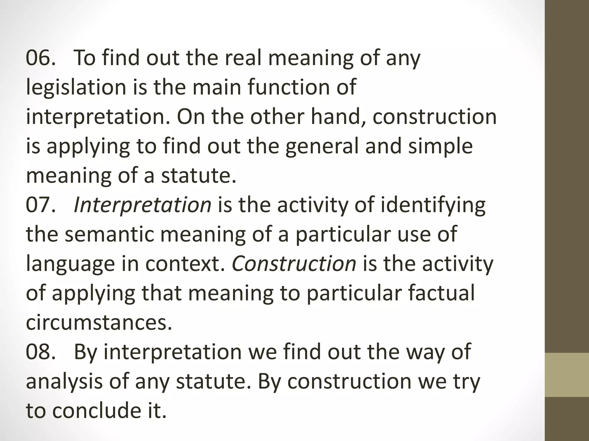 DIFFERENCE BETWEEN CONSTRUCTION AND INTERPRETATION | PPTX