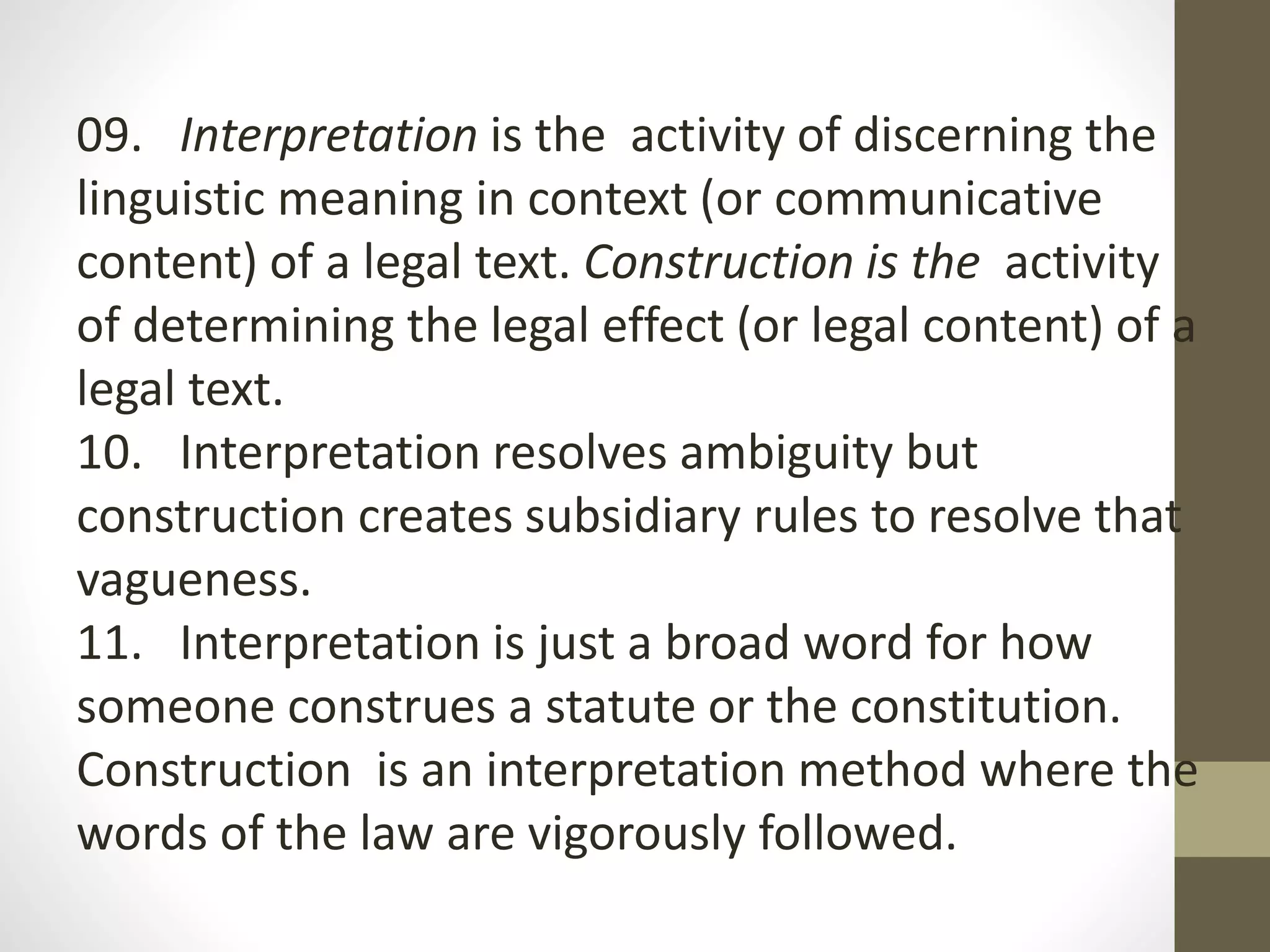 DIFFERENCE BETWEEN CONSTRUCTION AND INTERPRETATION | PPTX