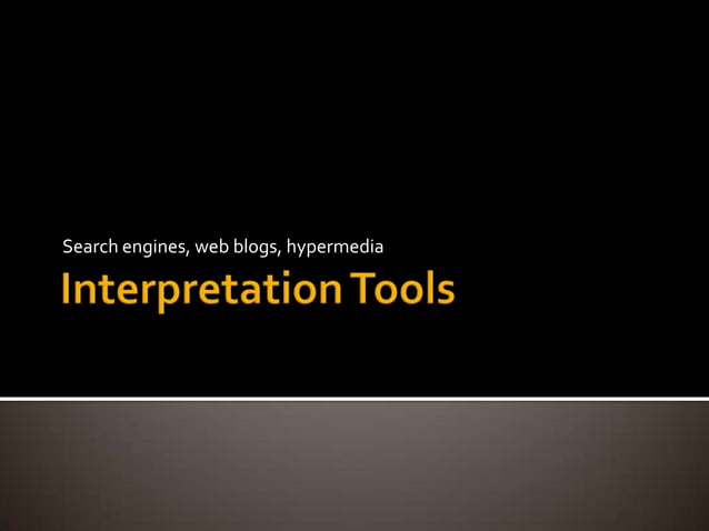 Interpretation tools | PPT