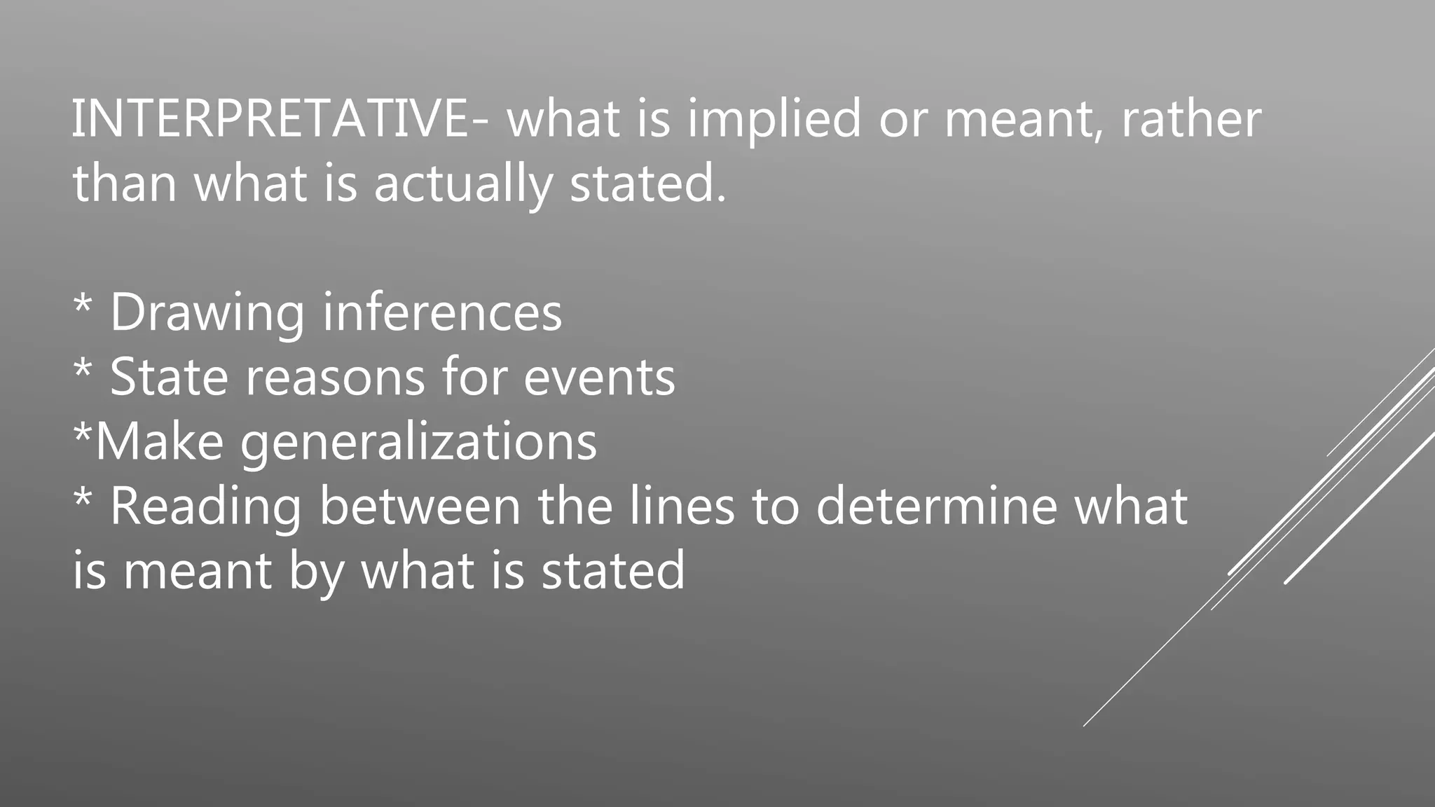 Interpretative Comprehension | PPTX