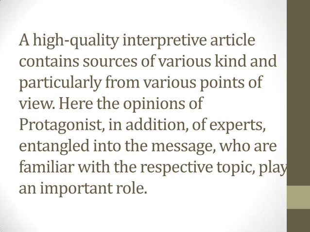 Interpretative (interpretive) reporting | PPTX