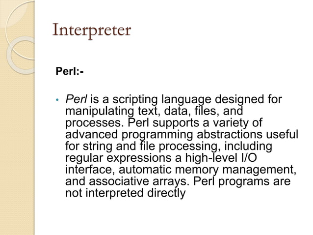 Interpreter | PPTX | Programming Languages | Computing