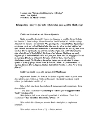 Interpretimi i ëndrrës kur robi e sheh veten para Zotit të Madhëruar | PDF