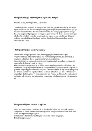 Interpretimi i nje endrre sipas frojdit dhe jungut | DOC