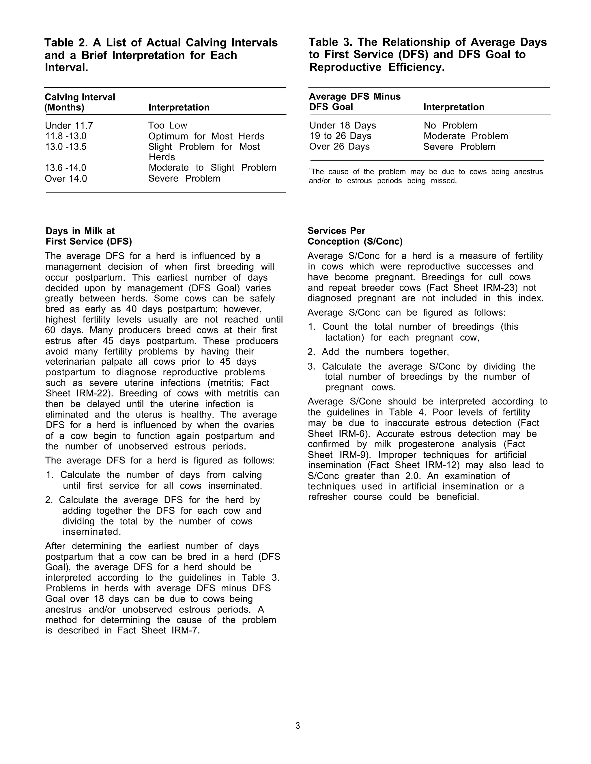 Interpreting Reproductive Efficiency Indexes | PDF