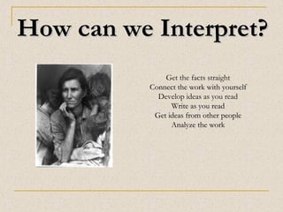 Interpreting and analyzing literature | PPT