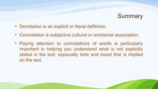Interpreting Connotations of Words | PPT
