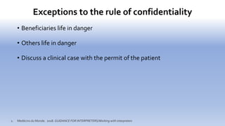 Interpreting in humanitarian settings | PPT