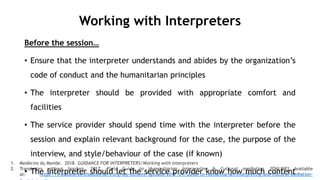 Interpreting in humanitarian settings | PPT