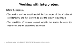 Interpreting in humanitarian settings | PPT