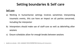 Interpreting in humanitarian settings | PPTX