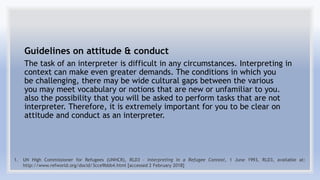 Interpreting in humanitarian settings | PPT