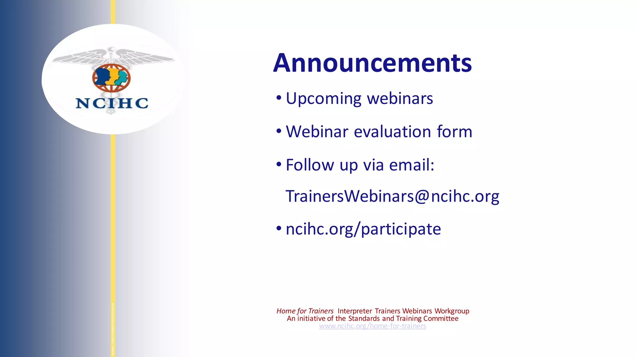 Interpreting is a Practice Profession Improving Professional ...