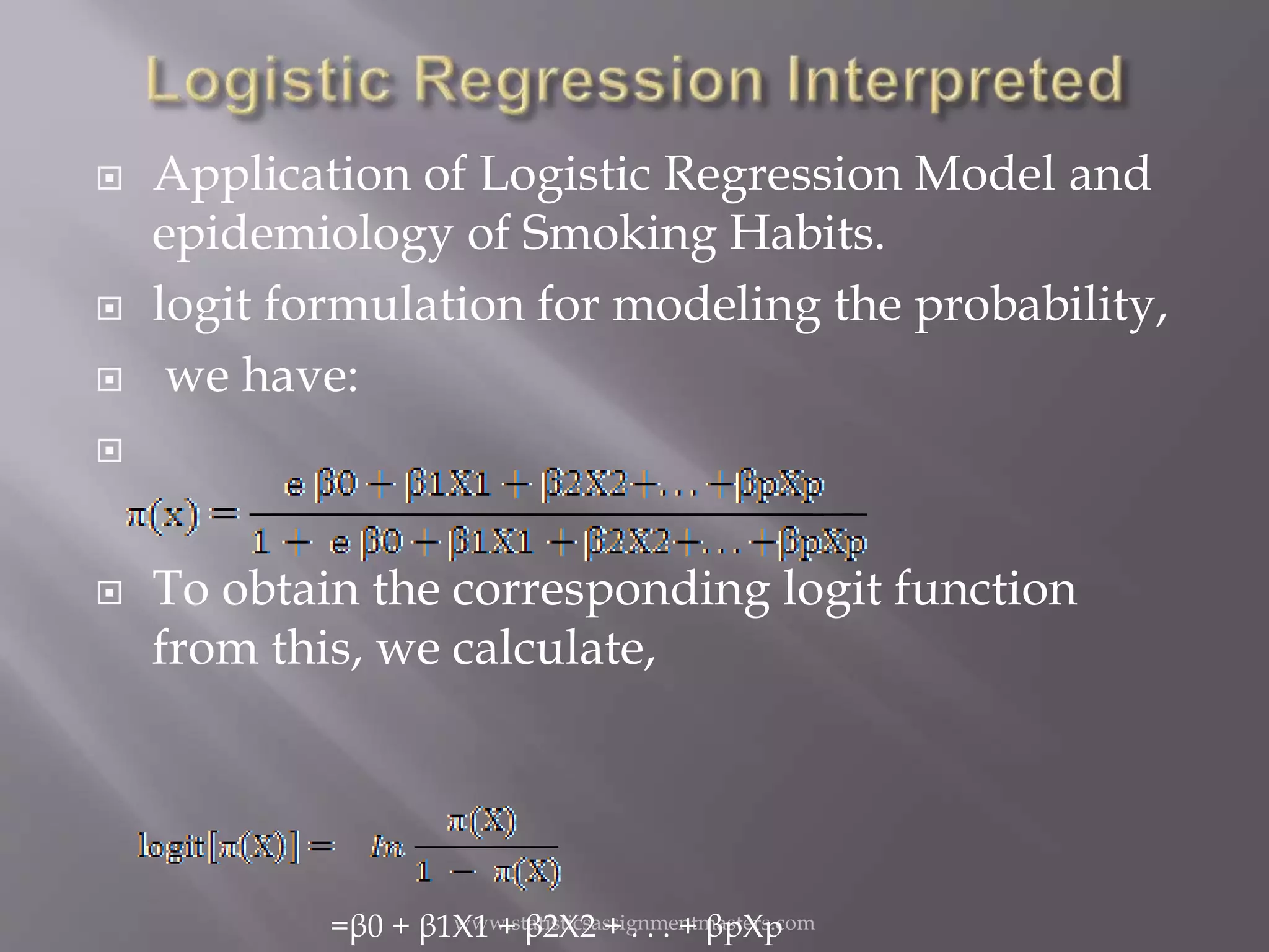 Interpreting logistic regression | PPTX