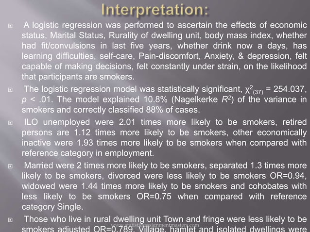 Interpreting logistic regression | PPT