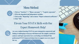 Interpreting Logit Regression Results in STATA Assignments | PDF