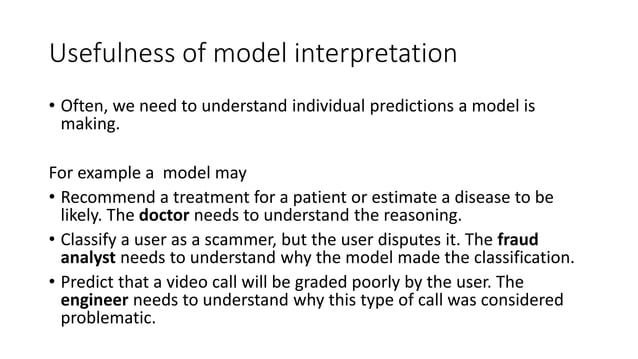 Interpreting machine learning models | PPTX