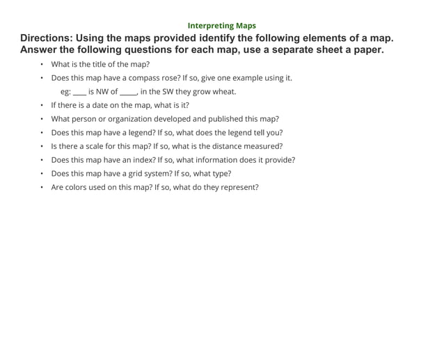 Interpreting maps | PDF