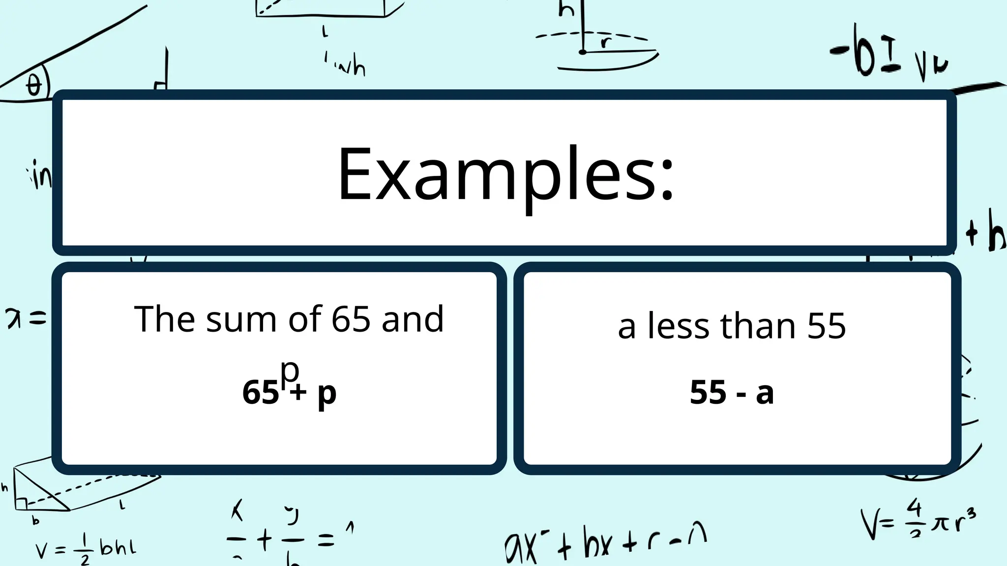 Interpreting Numerical Expressions Math Presentation in Light Blue Math ...