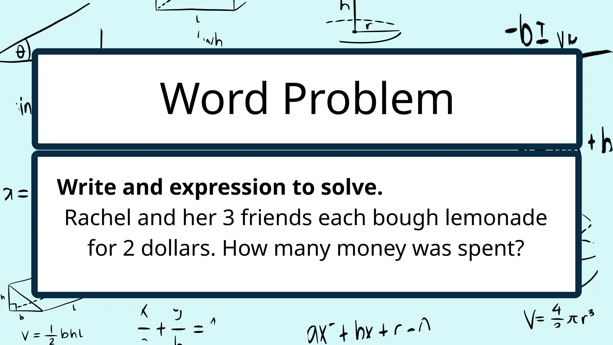 Interpreting Numerical Expressions Math Presentation in Light Blue Math ...