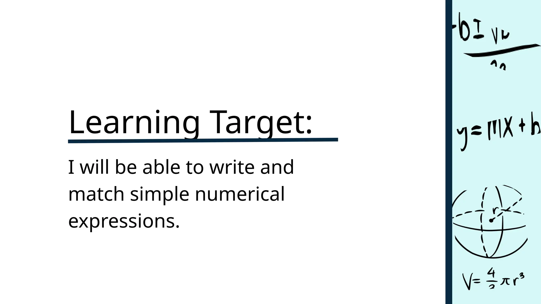 Interpreting Numerical Expressions Math Presentation in Light Blue Math ...