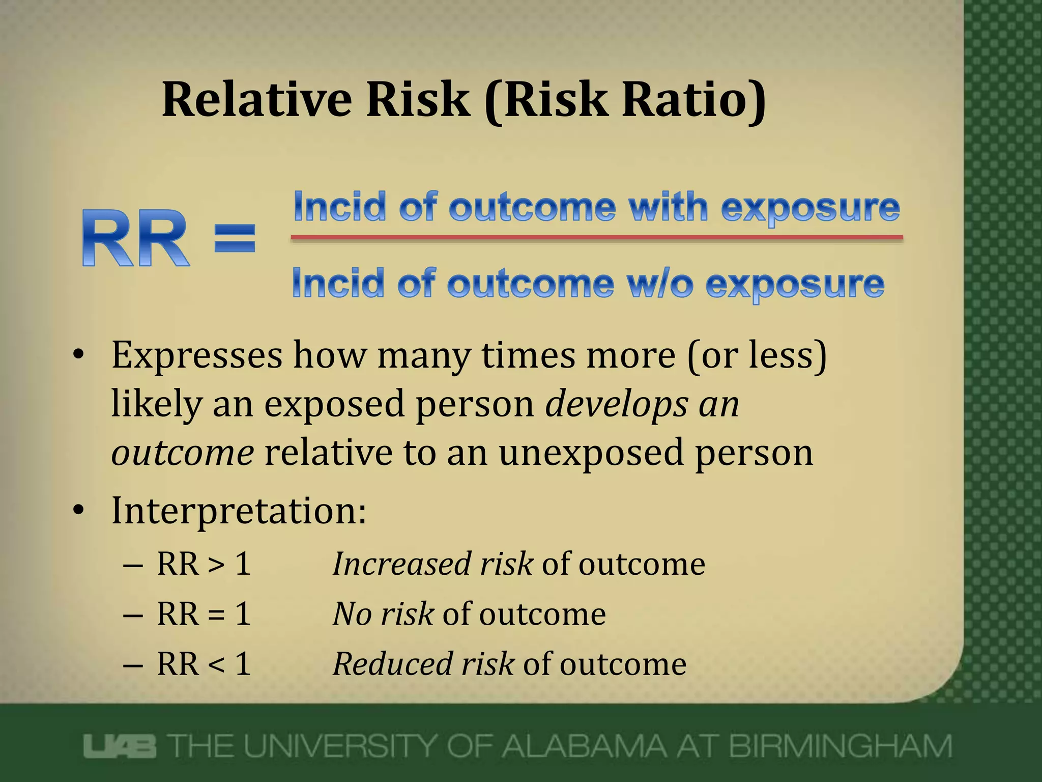What does an odds ratio or relative risk mean? | PPTX