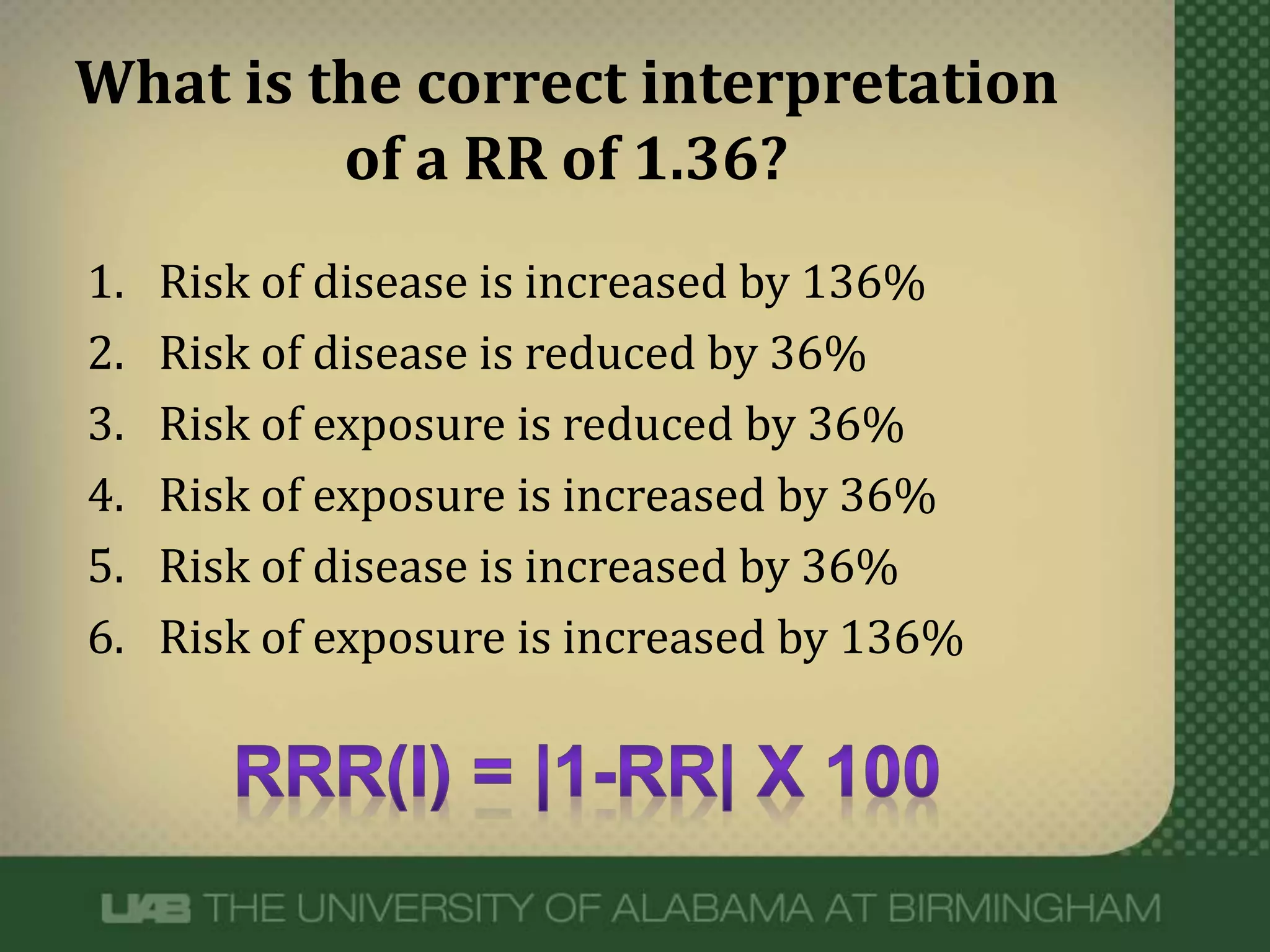 What does an odds ratio or relative risk mean? | PPTX