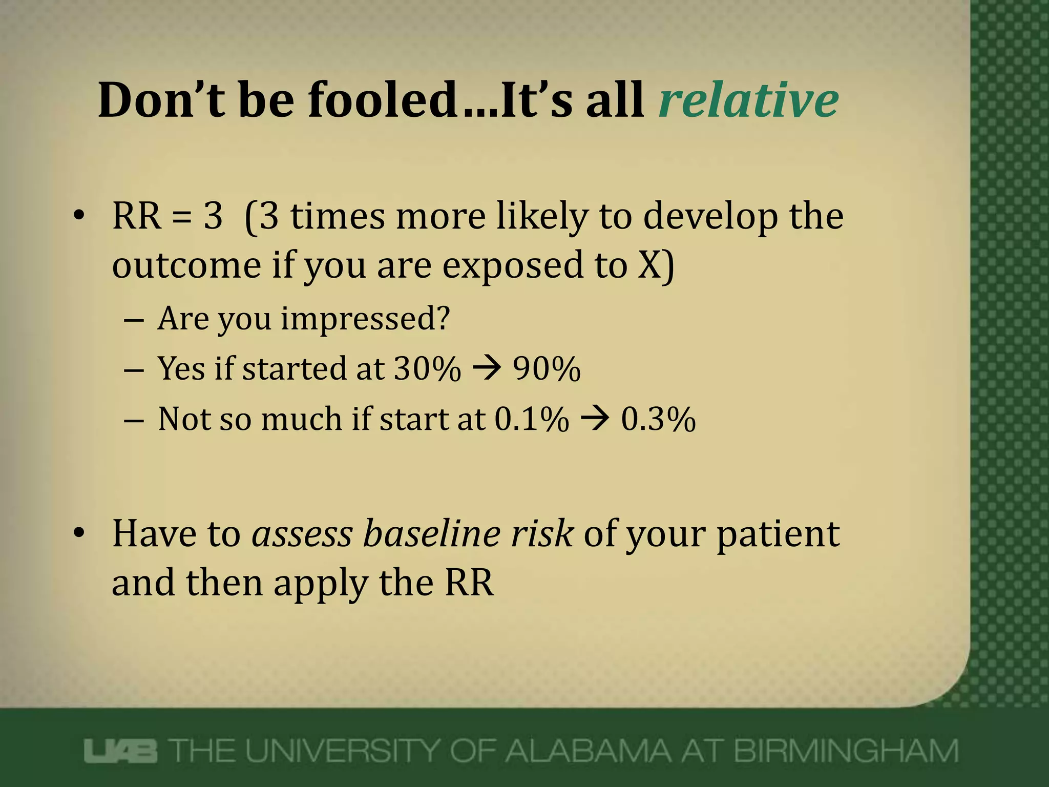 What does an odds ratio or relative risk mean? | PPTX