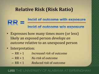 What does an odds ratio or relative risk mean? | PPTX