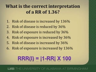 What does an odds ratio or relative risk mean? | PPTX