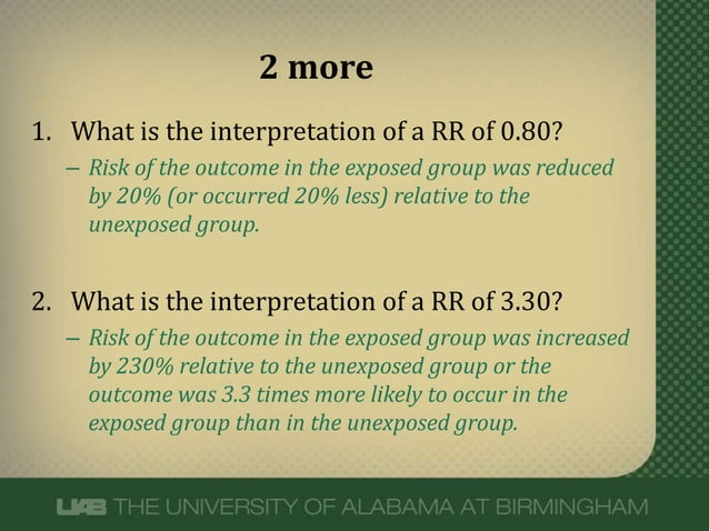 What does an odds ratio or relative risk mean? | PPTX | Medical Health
