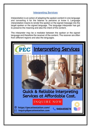 Interpreting services | PDF