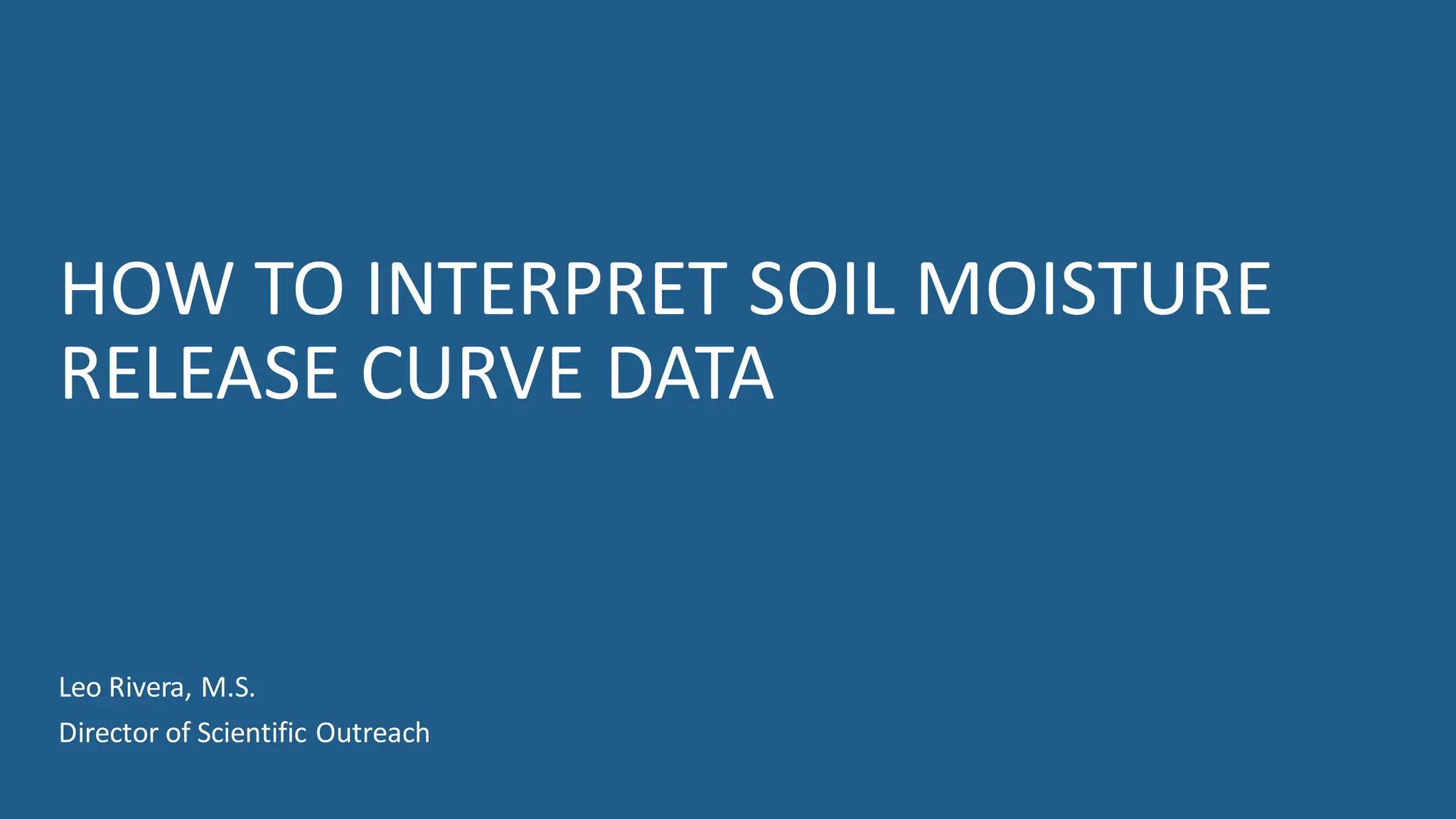 Interpreting Soil Moisture Release Curve Data | PDF