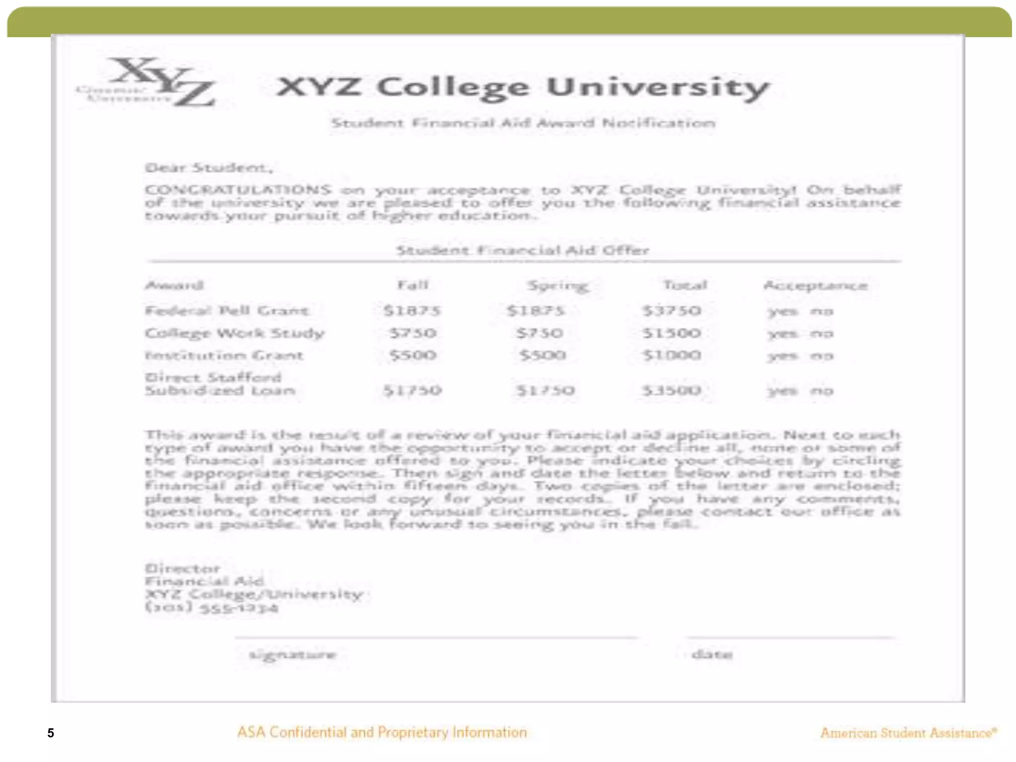 Interpreting the sar& award letters | PPTX