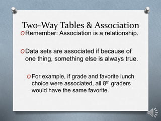 Interpreting Two Way Tables | PPTX