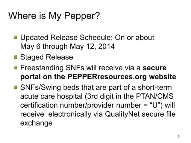 Interpreting Your Skilled Nursing Facility PEPPER | PPT