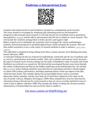 Interpretive Essay Examples | PDF